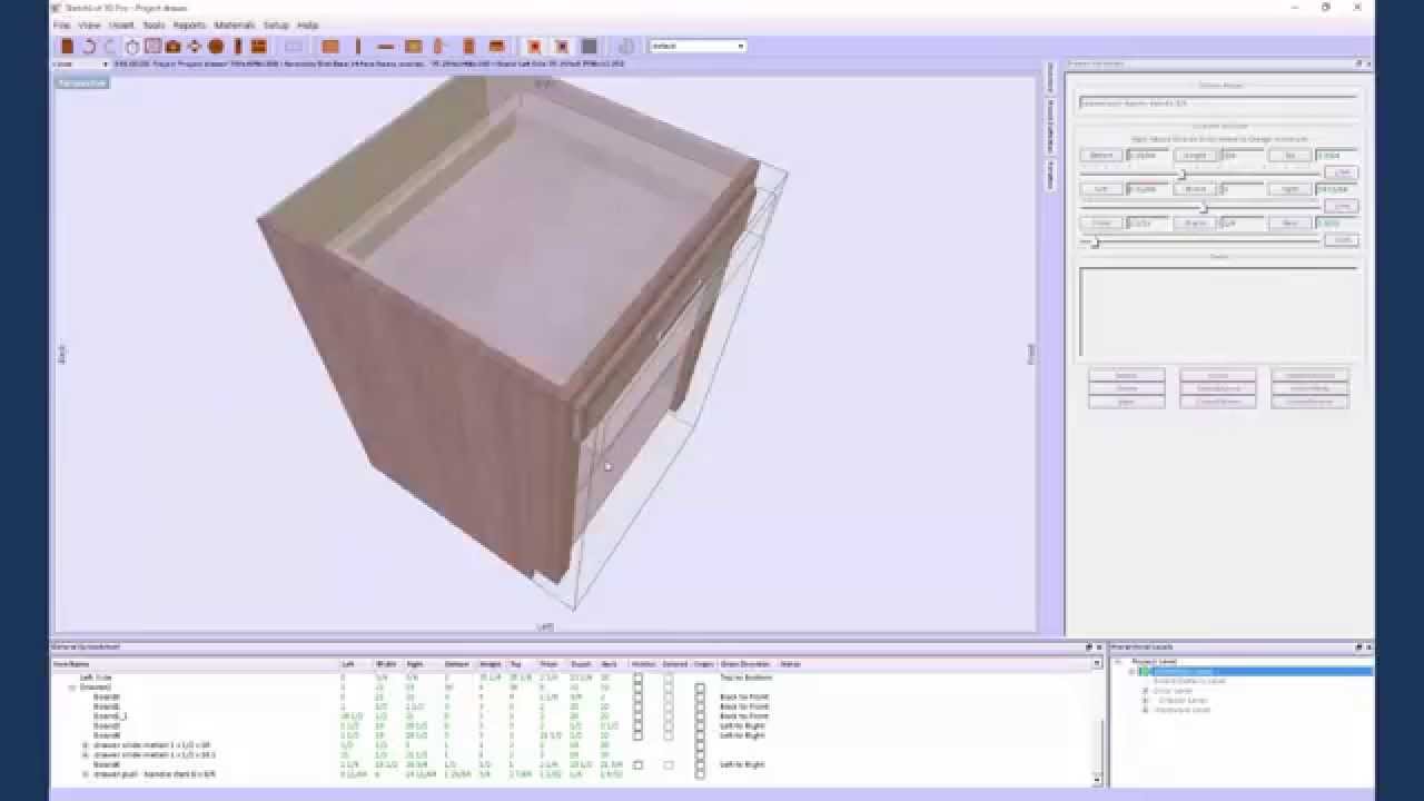 Furniture Drawing Software for Drawers | SketchList3D